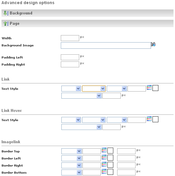 Intersite - CMS Advanced design options-Page